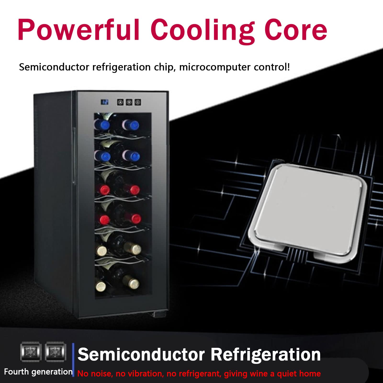 AUDEW 33L 12 Bottles Electric Wine Cooler Thermostat Cabin, 53% OFF