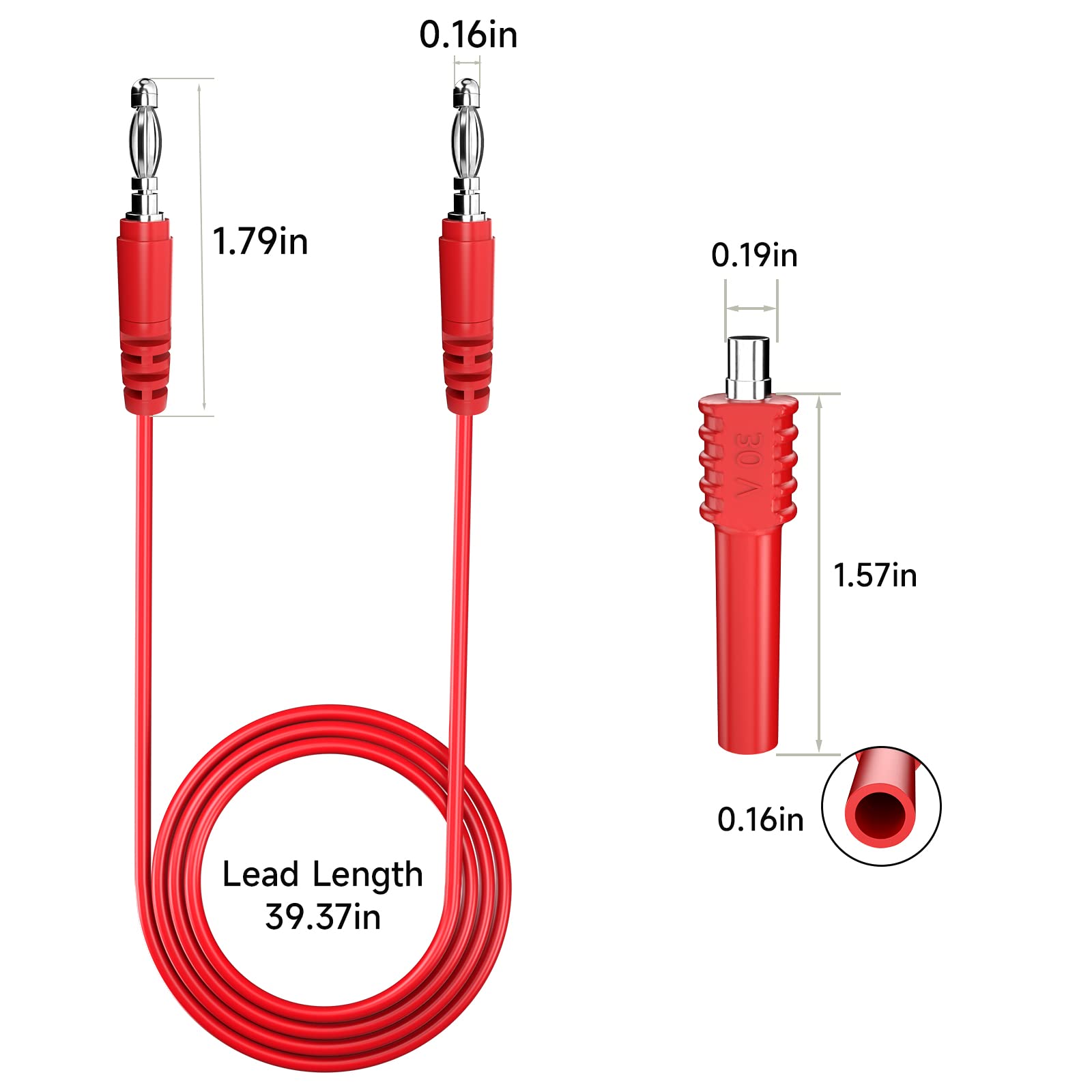 Snapklik.com : Goupchn Magnetic Test Leads Kit 4mm Banana To Banana ...