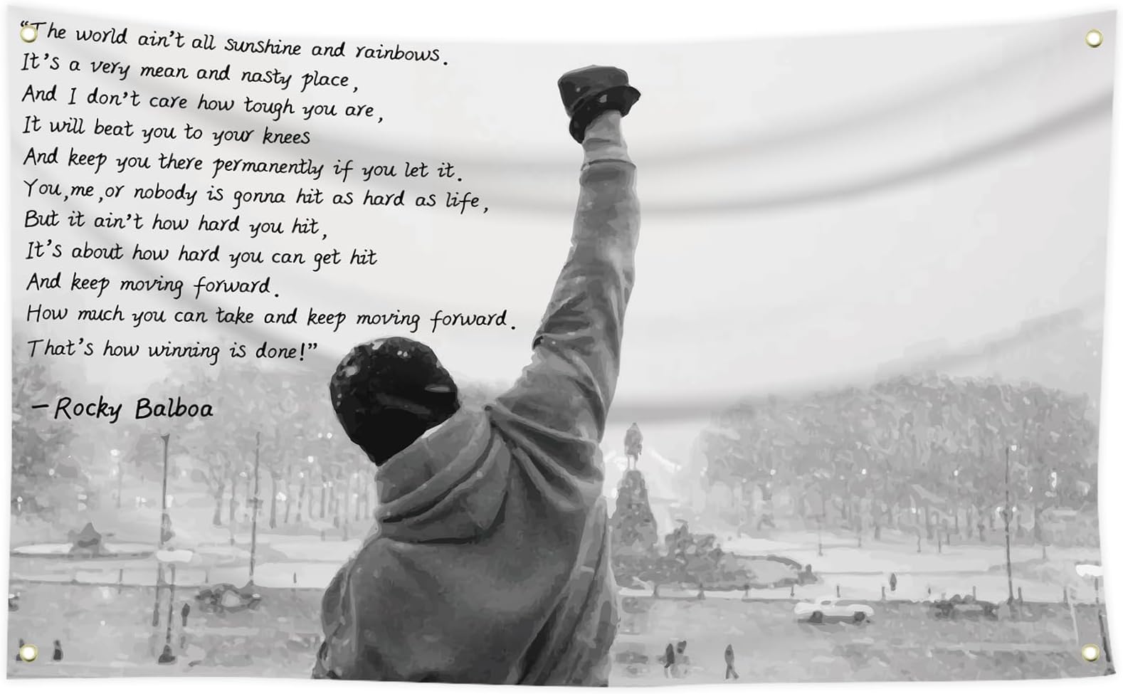Amazon.com : Rocky Balboa Sunshine and Rainbows Quote Motivational ...