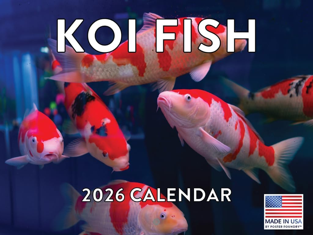 Amazon.com: Koi Fish Calendar 2026 Wall 2026 Monthly Wall Calender 12 ...