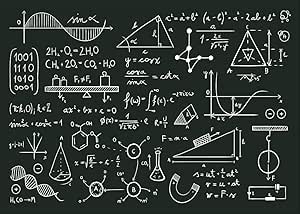 Amazon.com : BELECO 5x3ft Fabric Science Chalkboard Backdrop Geometric ...