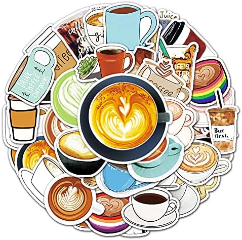 Amazon.com: Coffee Stickers Funny Cute Vintage Decal Stickers Pack ...