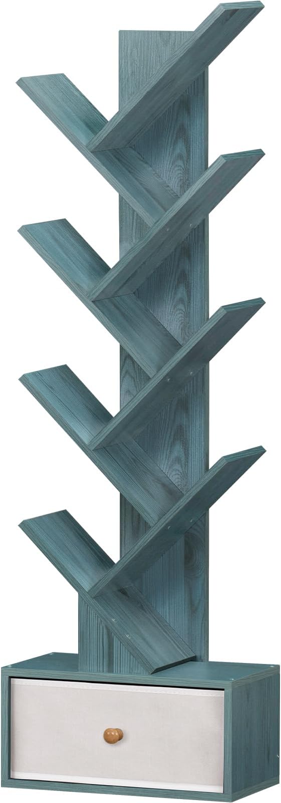 Amazon.com: SHEEPAM 8 Tier Tree Bookshelf with Drawer, Free Standing ...