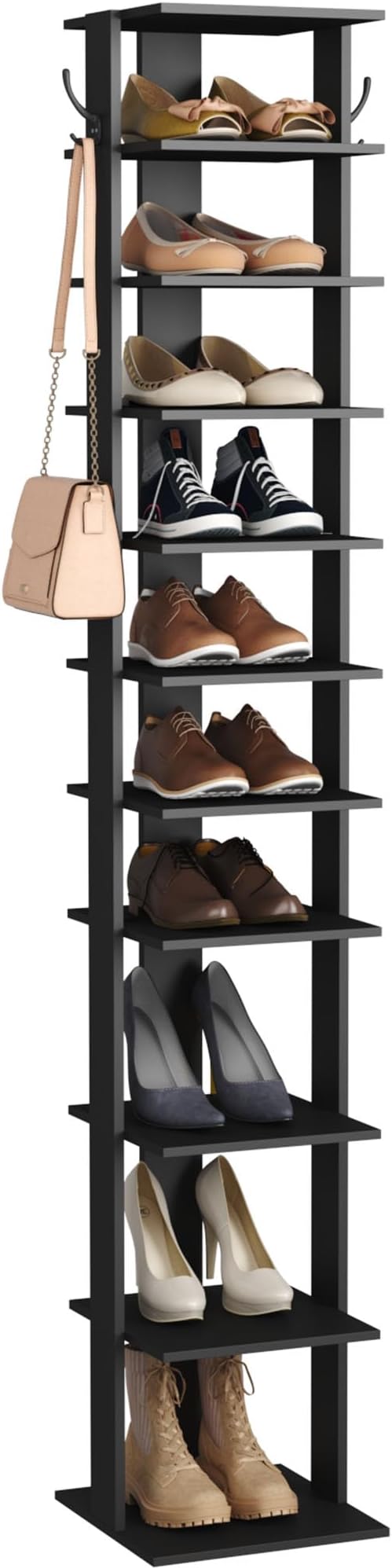 Amazon.com: HOMEFORT 10-Tier Vertical Shoe Rack, Corner Shoe Tower ...