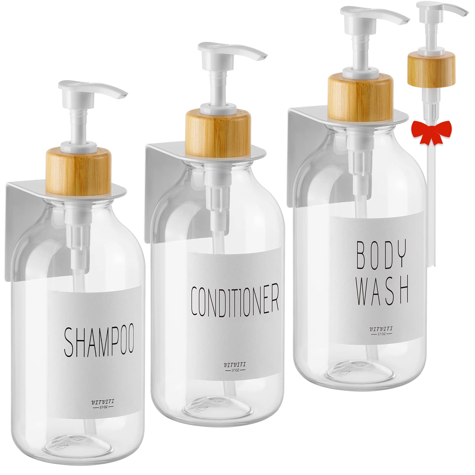 Amazon.com: VITVITI Shampoo and Conditioner Dispenser, Body Wash Shower ...