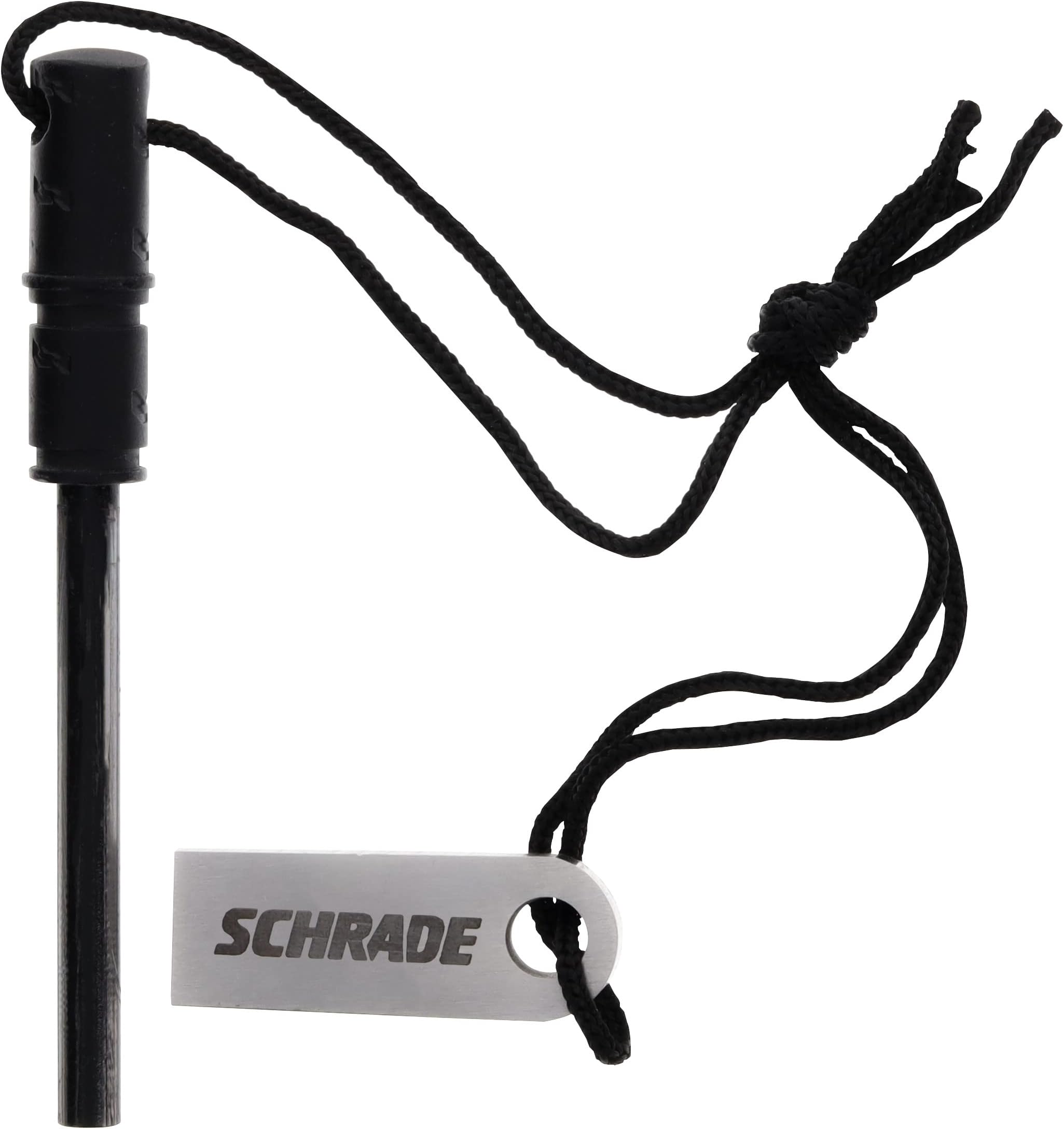 Schrade SCHFS1 Large Ferro Rod with Striker Plate and Lanyard, Fire ...