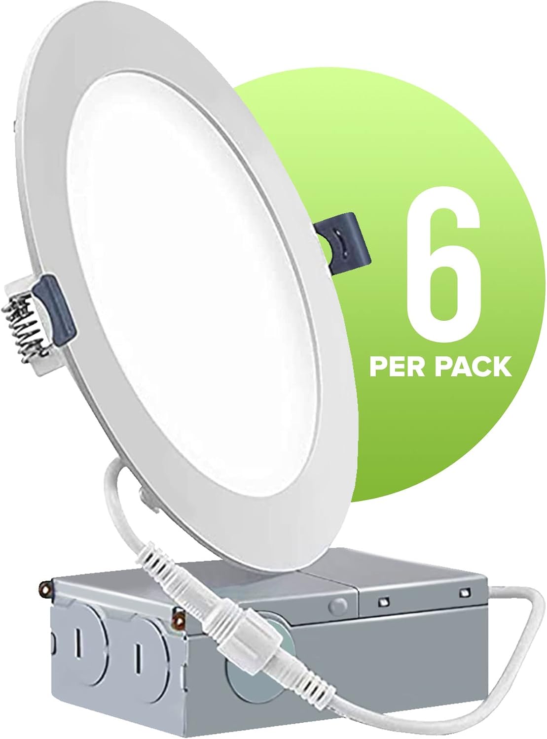 SuncoLED 4-Inch LED Slim Recessed Lights, Pot Lights with Junction Box ...