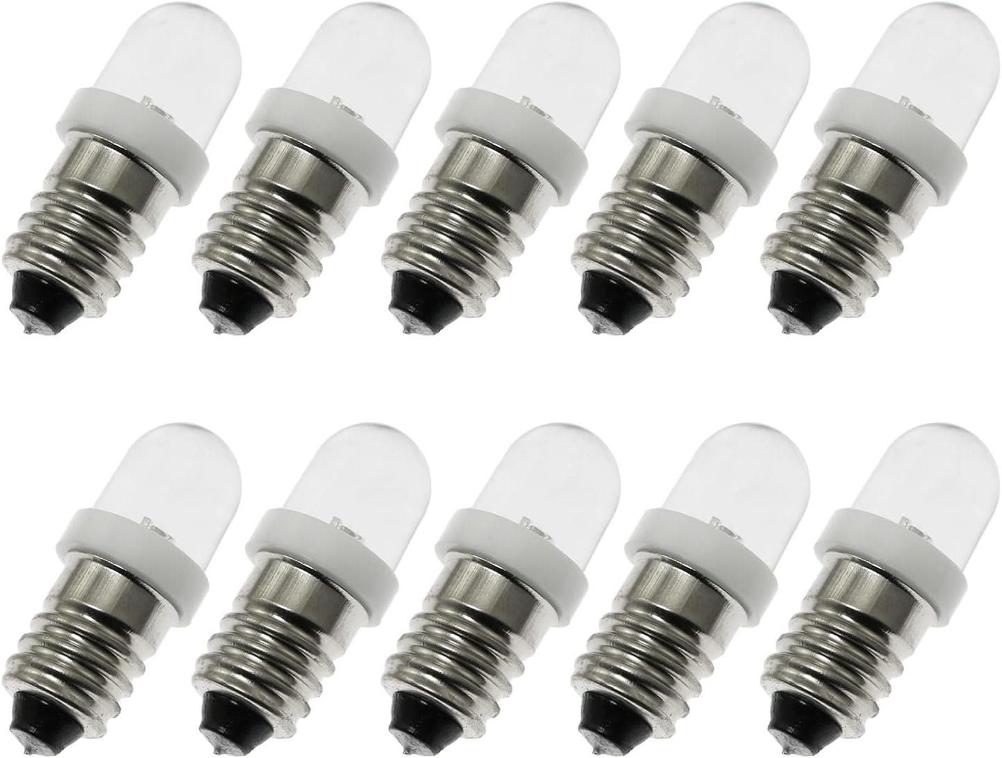 SQXBK 10PCS 0.2W 6V E10 Mini Led Bulb, Miniature Screw Base Light Bulbs ...