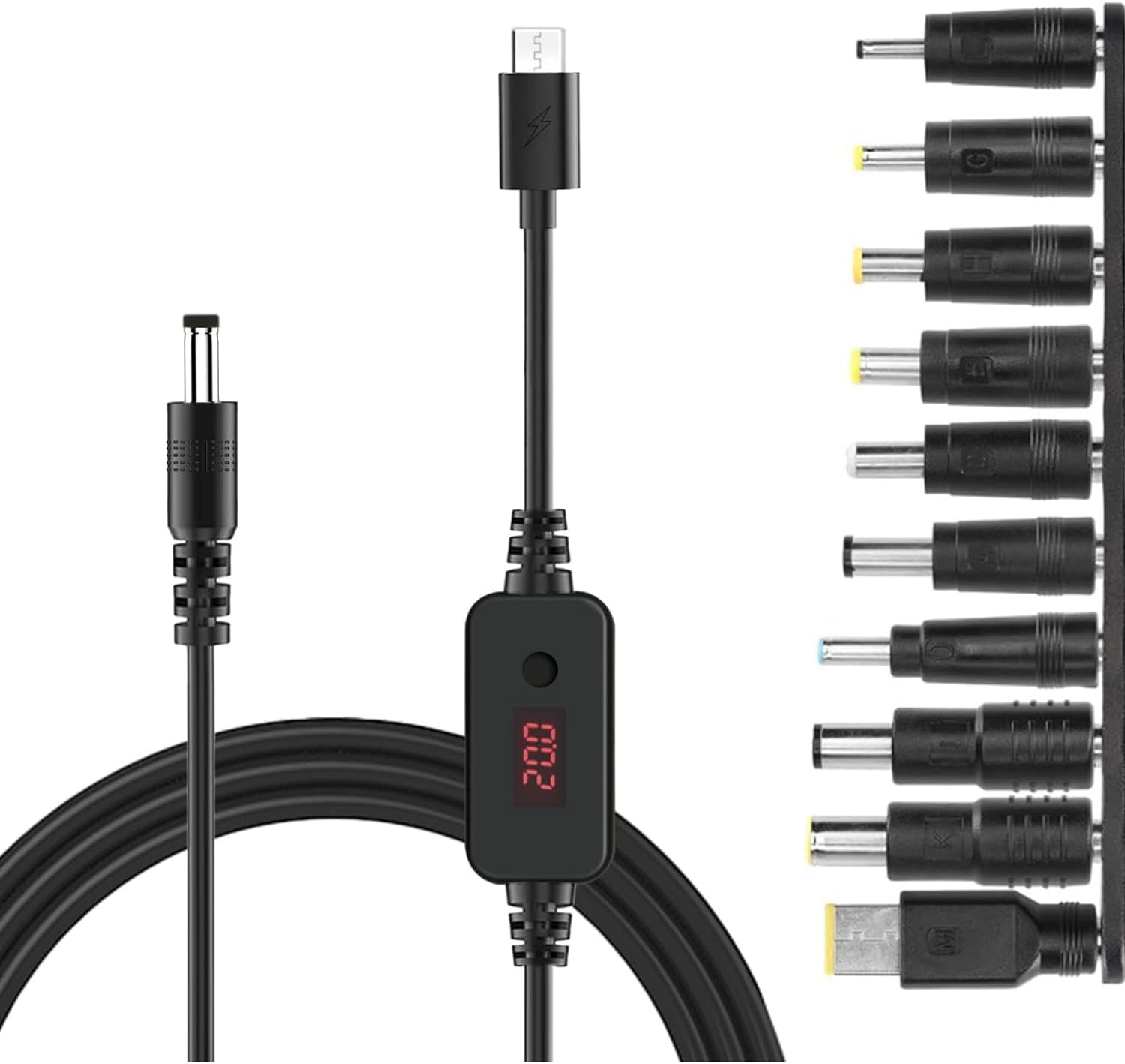 Amazon.co.jp: SensaBliss USB Type C PD ケーブル 1.2m 変換プラグ付き 5.5x2.5mm LED ...