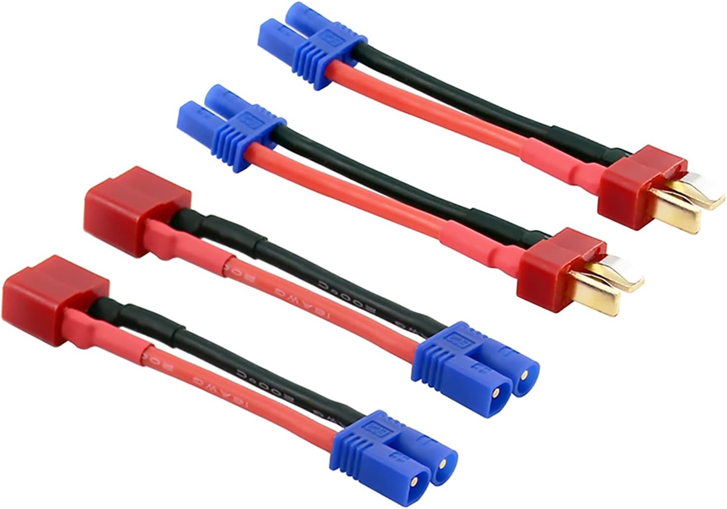 Amazon.com: rflaueo 4pcs T-Plug Style to EC2 Male Female RC Connector ...