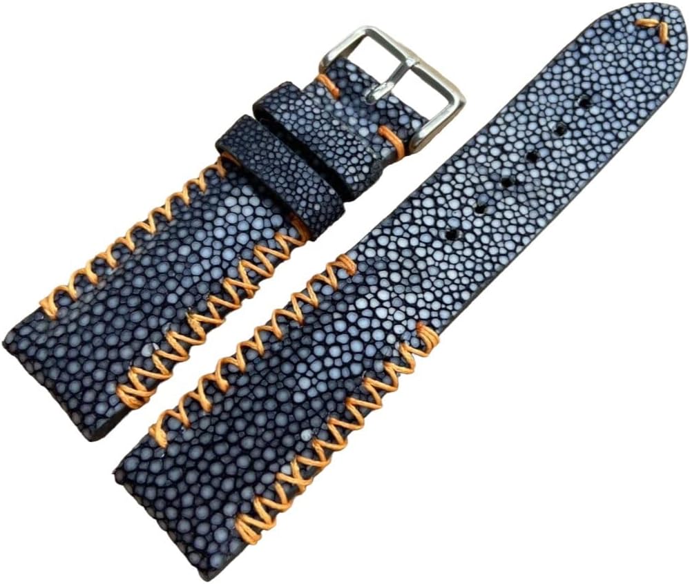 Amazon.com: Genuine Black Stingray Leather Skin Watch Strap Band ...