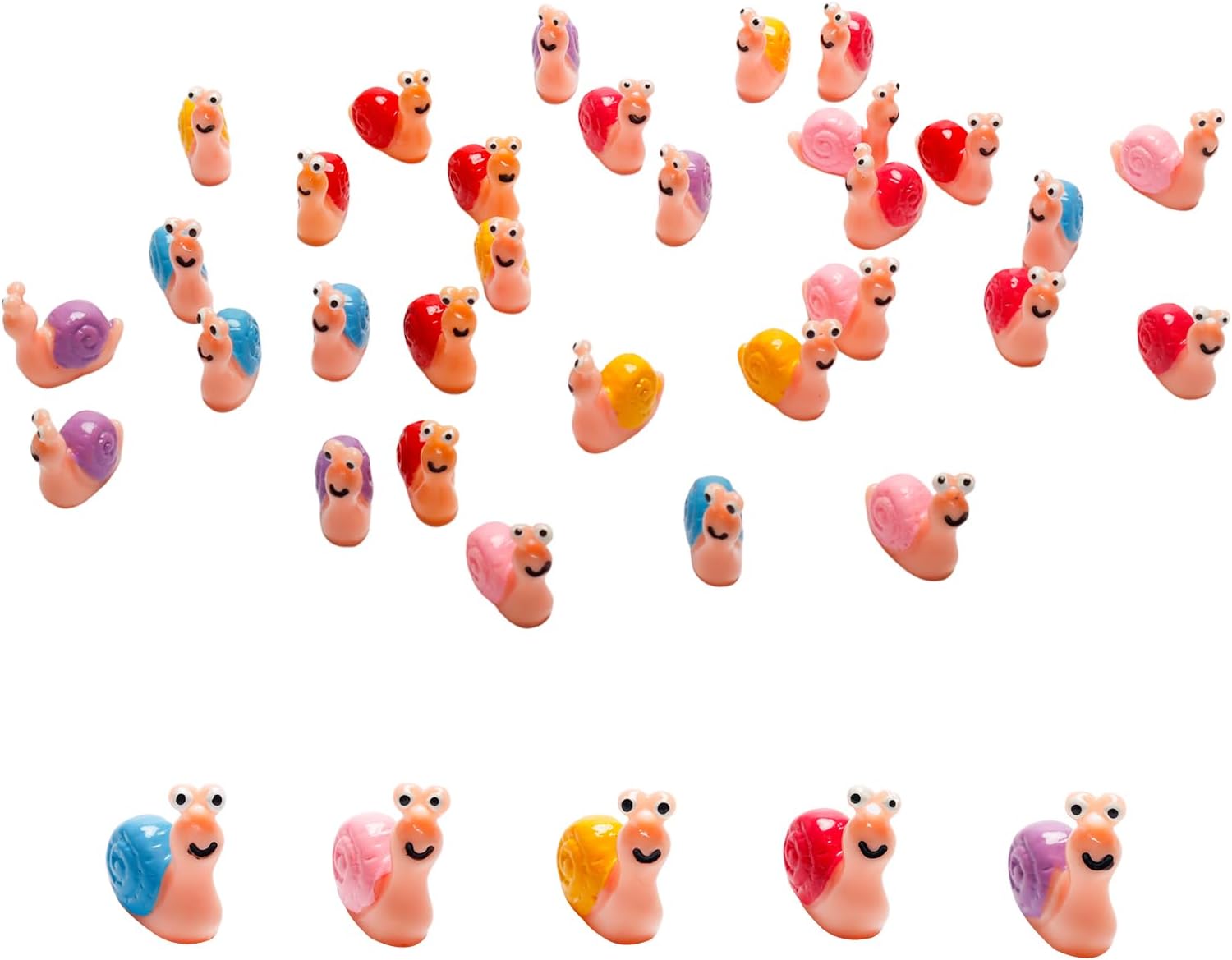 Amazon.com: Aydinids 30 Pcs Miniature Snail Figurines Resin Mini Snail ...