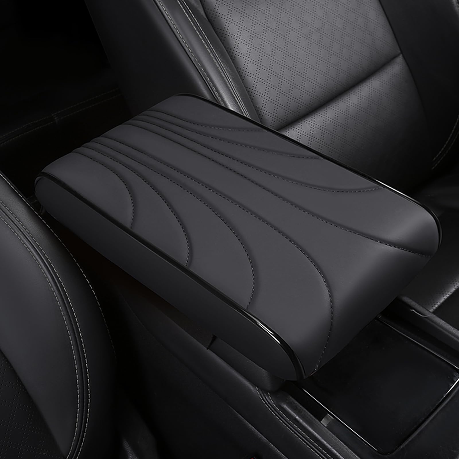 Snapklik.com : TTMiku Leather Car Armrest Box Pad, Universal Fit ...