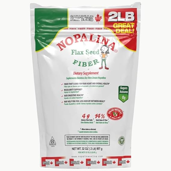 Amazon.com: Nopalina Flax Seed Fiber Supplement 2 lb Bag : Health ...