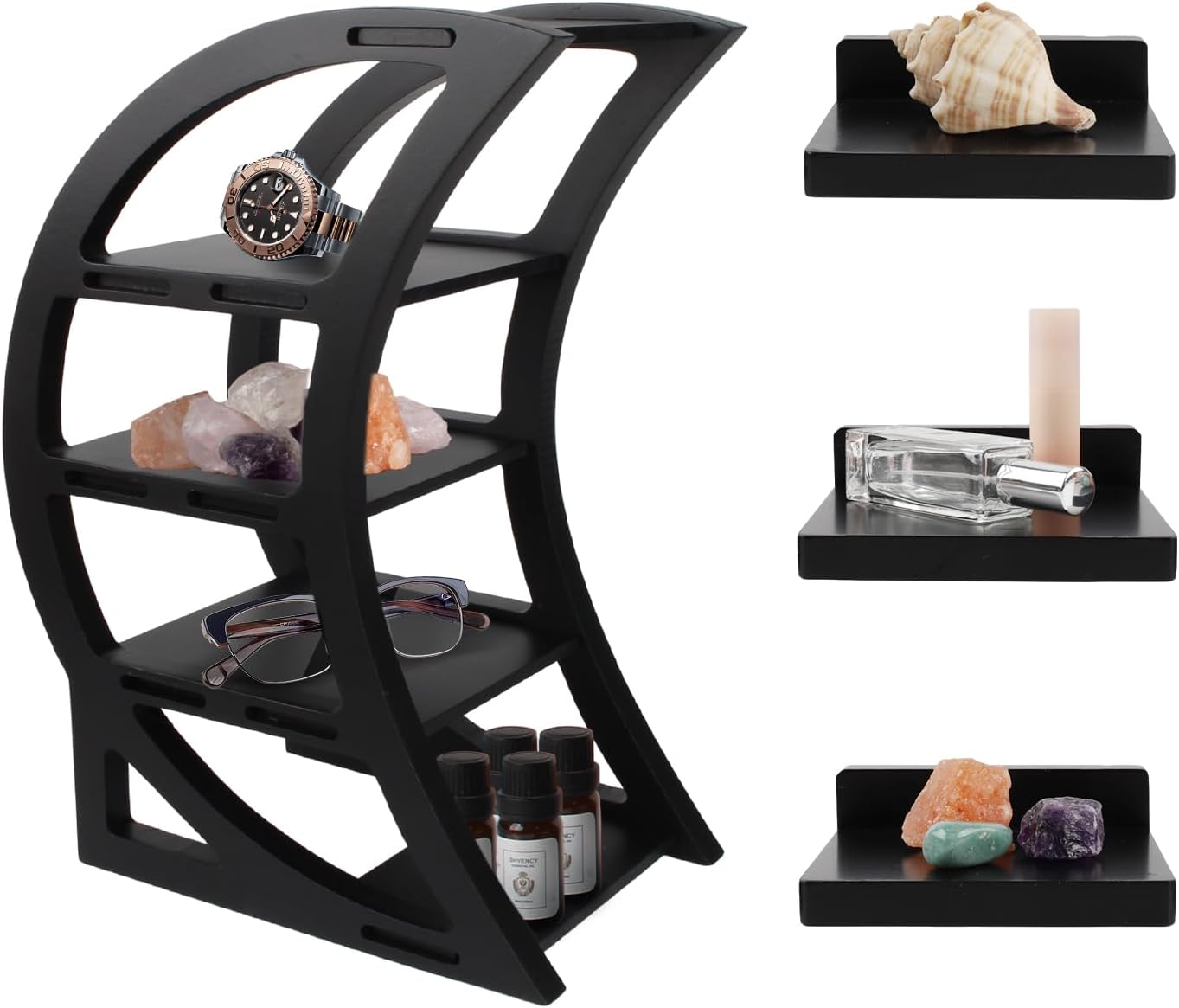 Amazon.com: CEFRECO Wooden Crystal Display Shelf - Crystal Holder for ...