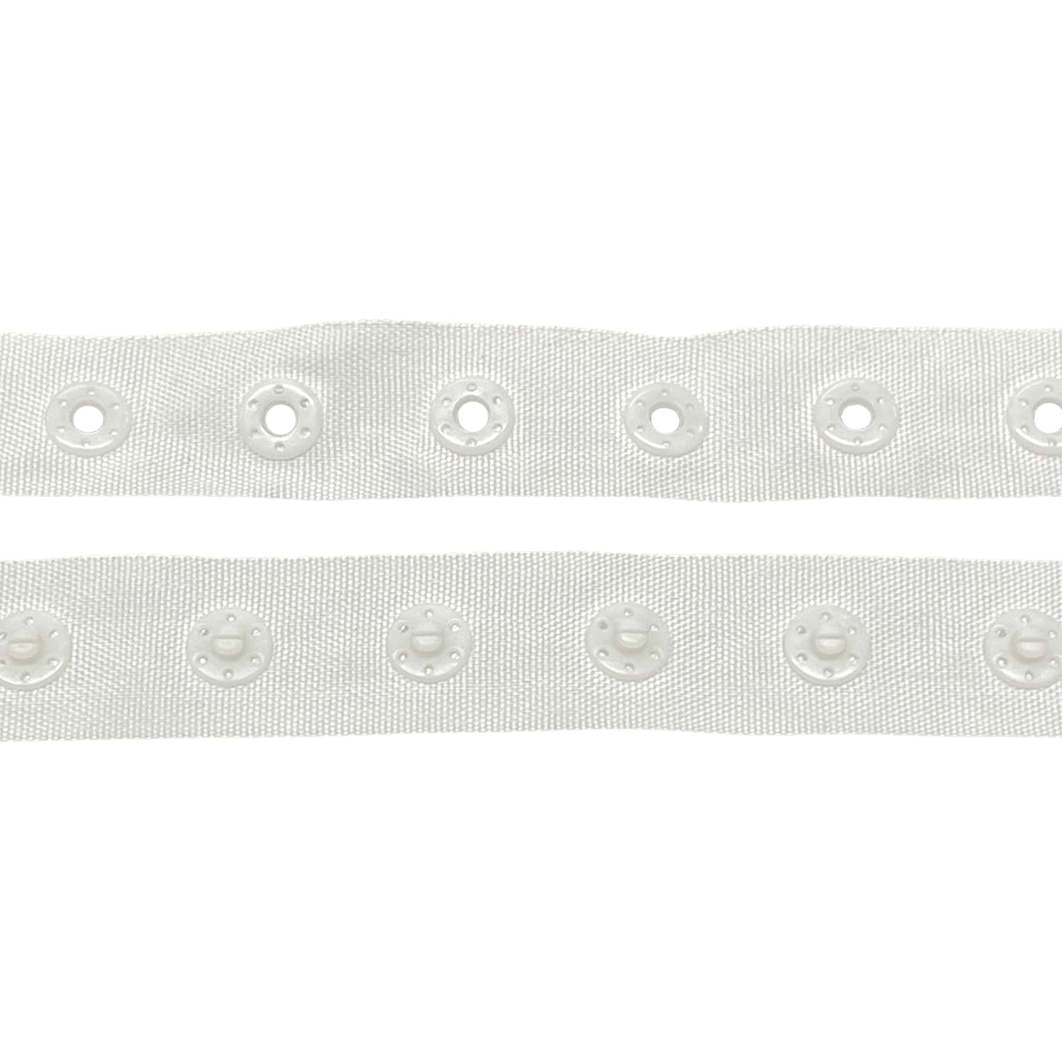 Trimming Shop White Snap Popper Tape Fastener Ribbon with Snap Stud ...
