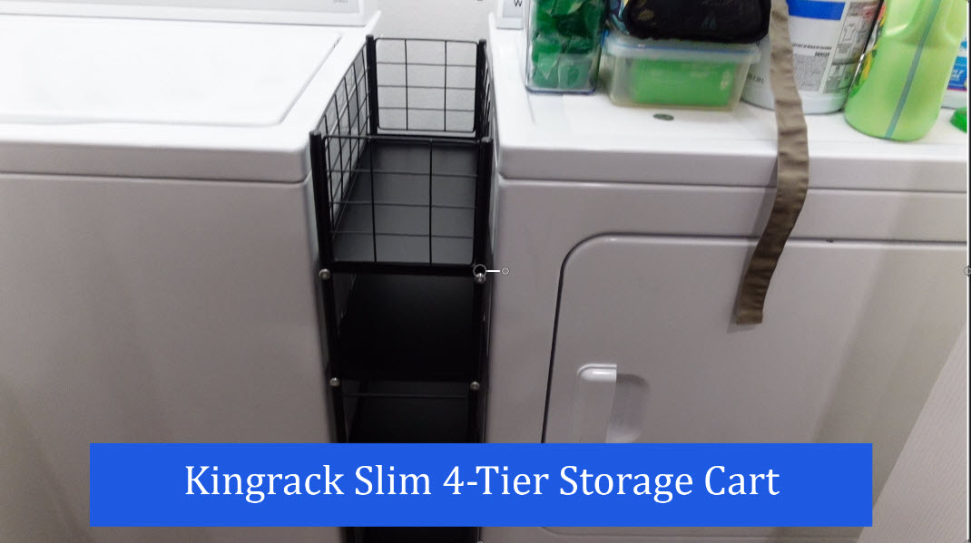 Watch Kingrack Slim 4 Tier Metal Utility Rolling Laundry Cart on Amazon ...