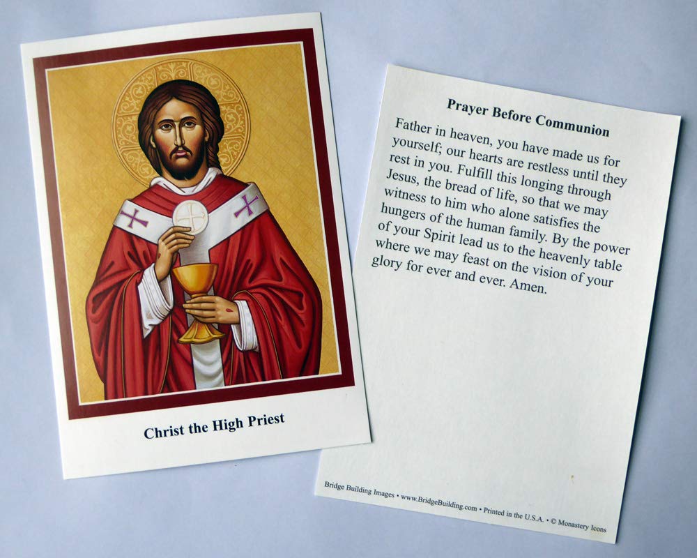 Amazon.com : Christ the High Priest Prayer Card/Prayer Before Communion ...