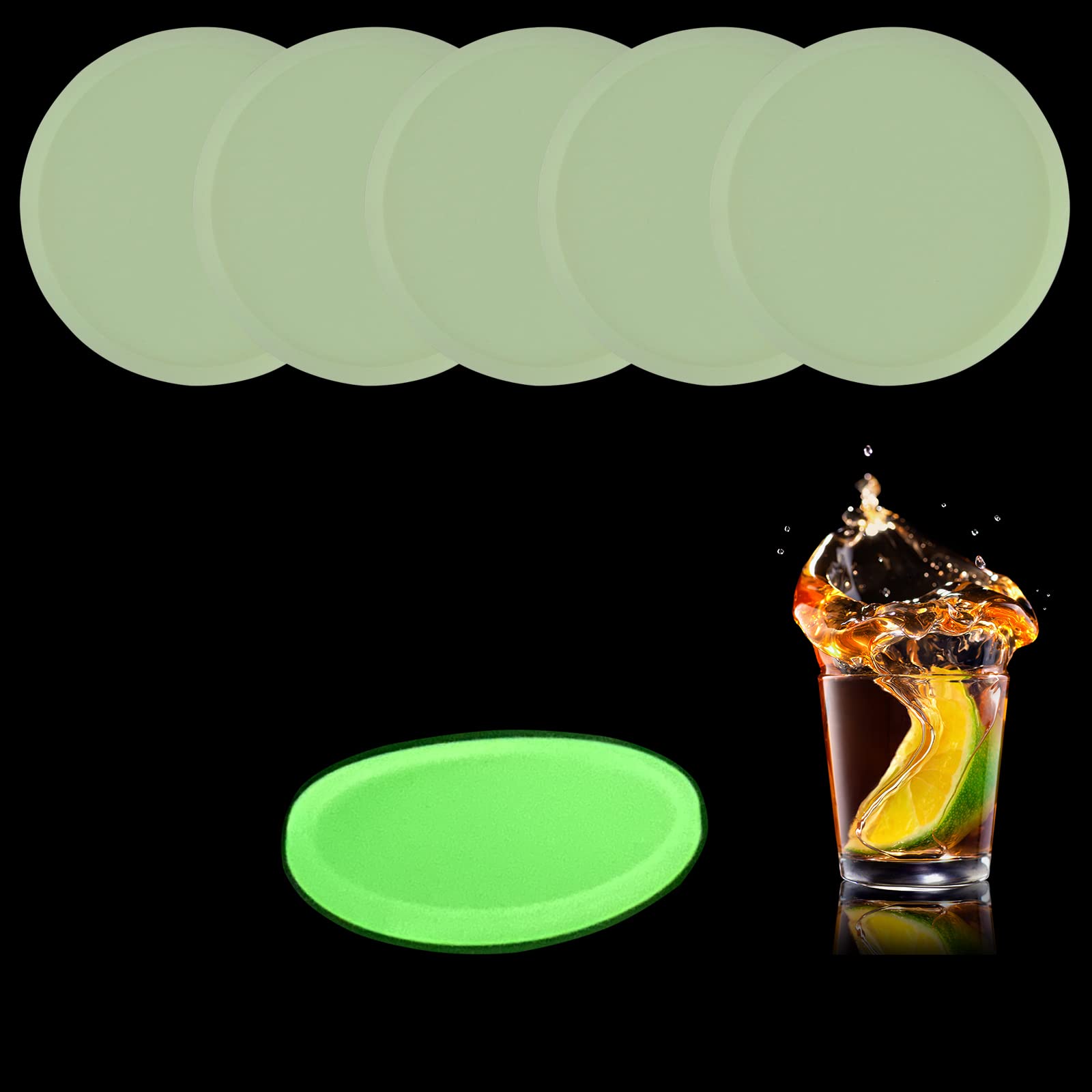 Amazon.com: Knchy 5 Pack Glow in The Dark Drink Coasters for Drinks ...