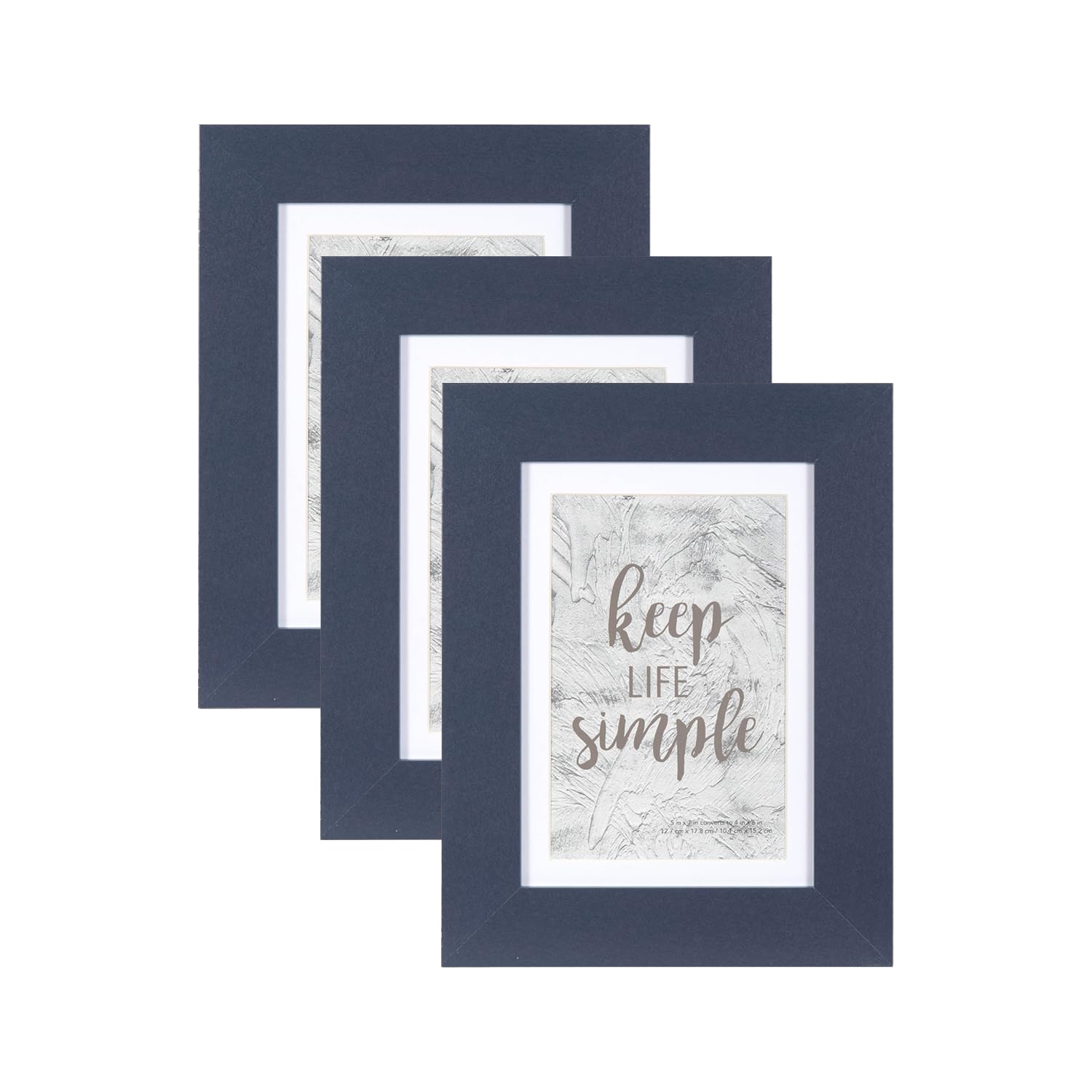 Amazon.com - kennethan 5x7 Picture Frame Navy Blue 3 Pcs in 1 set 5x7 ...