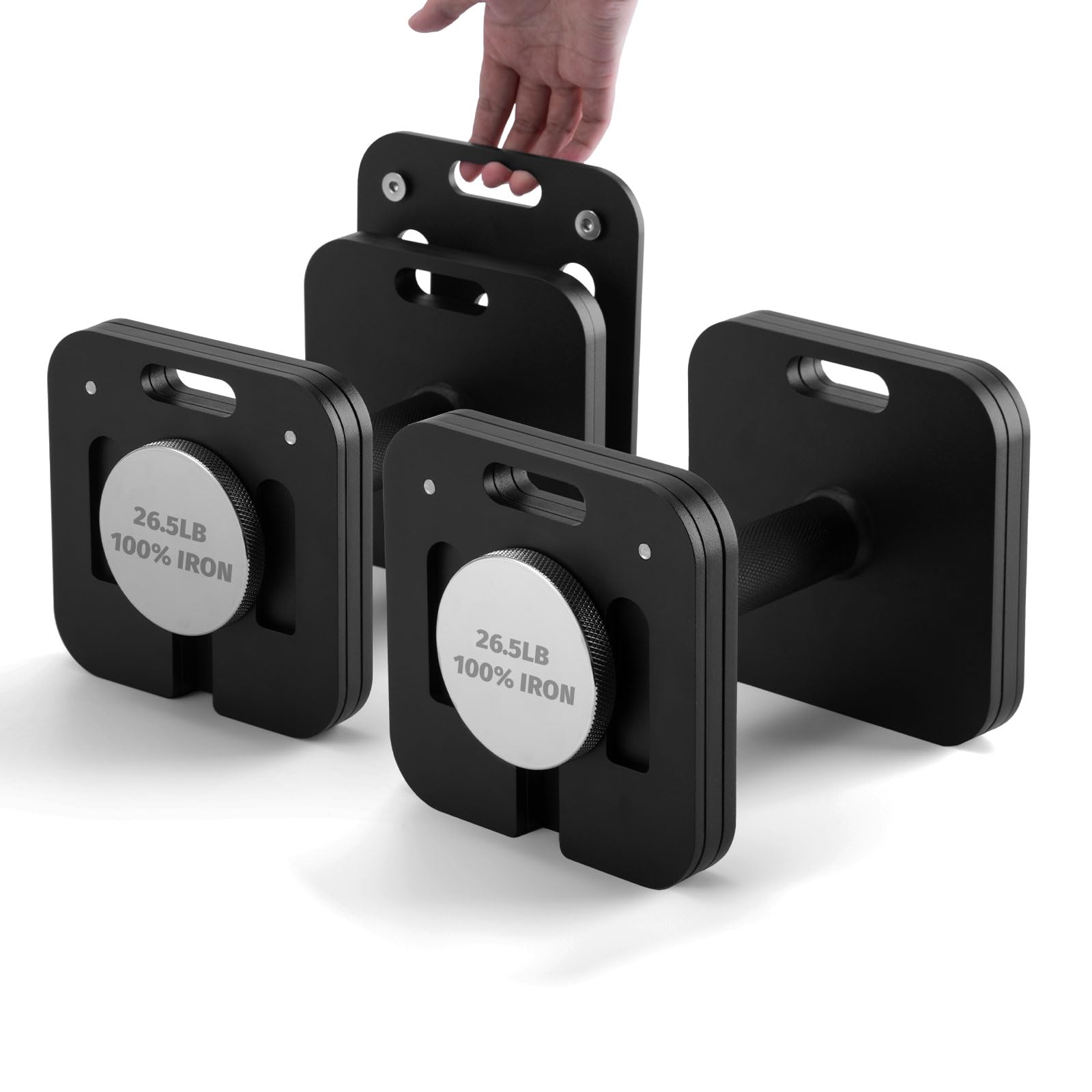 Lilistar Adjustable Square Dumbbell with Anti-slip Handdle, Double 26 ...