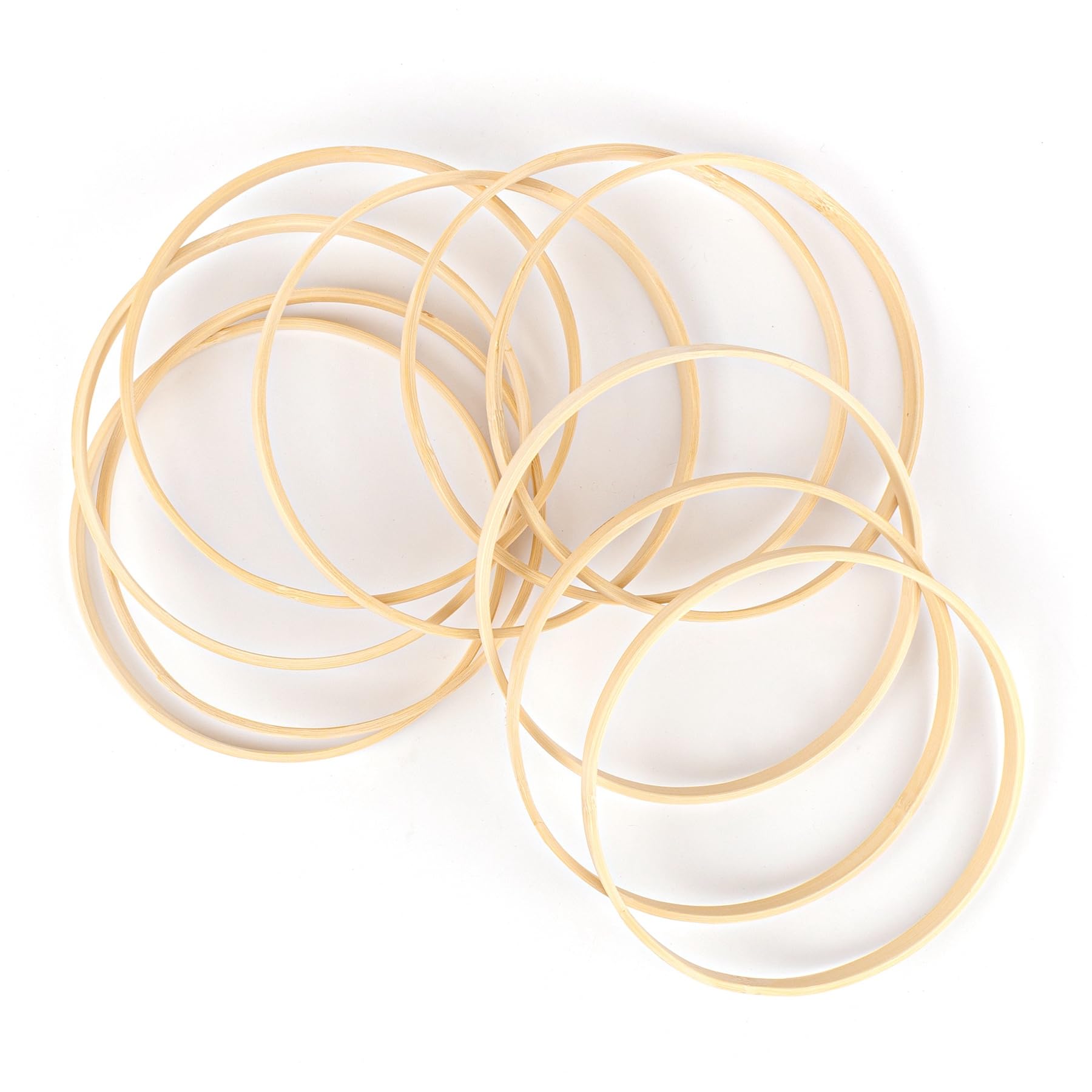 Amazon.com: Framendino, 10 Pack 6 Inch Wooden Bamboo Hoops Wreath Rings ...