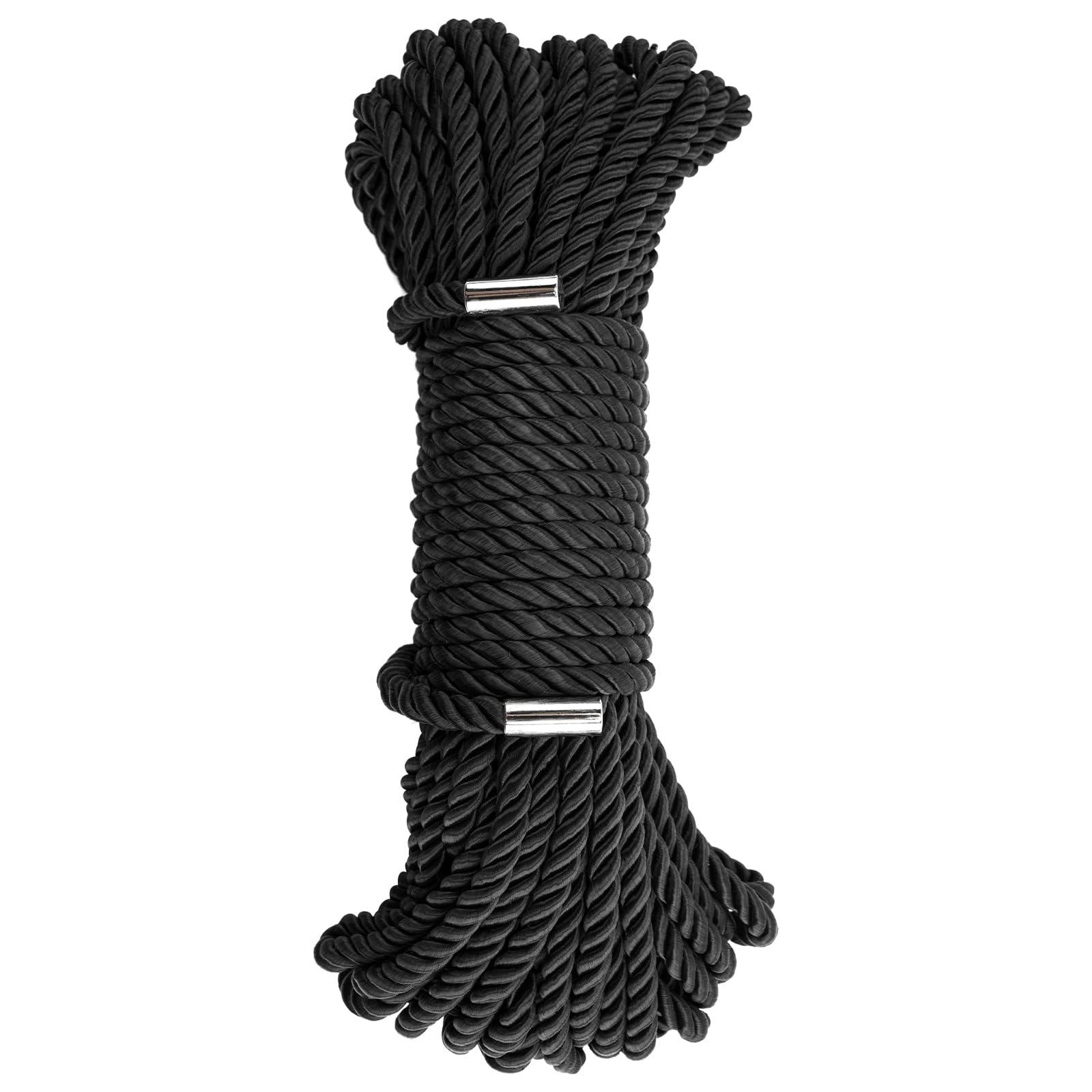 KINGLAKE 7mm Black Rope, Skin Friendly Soft Rope, 50 Feet Silk Rope ...