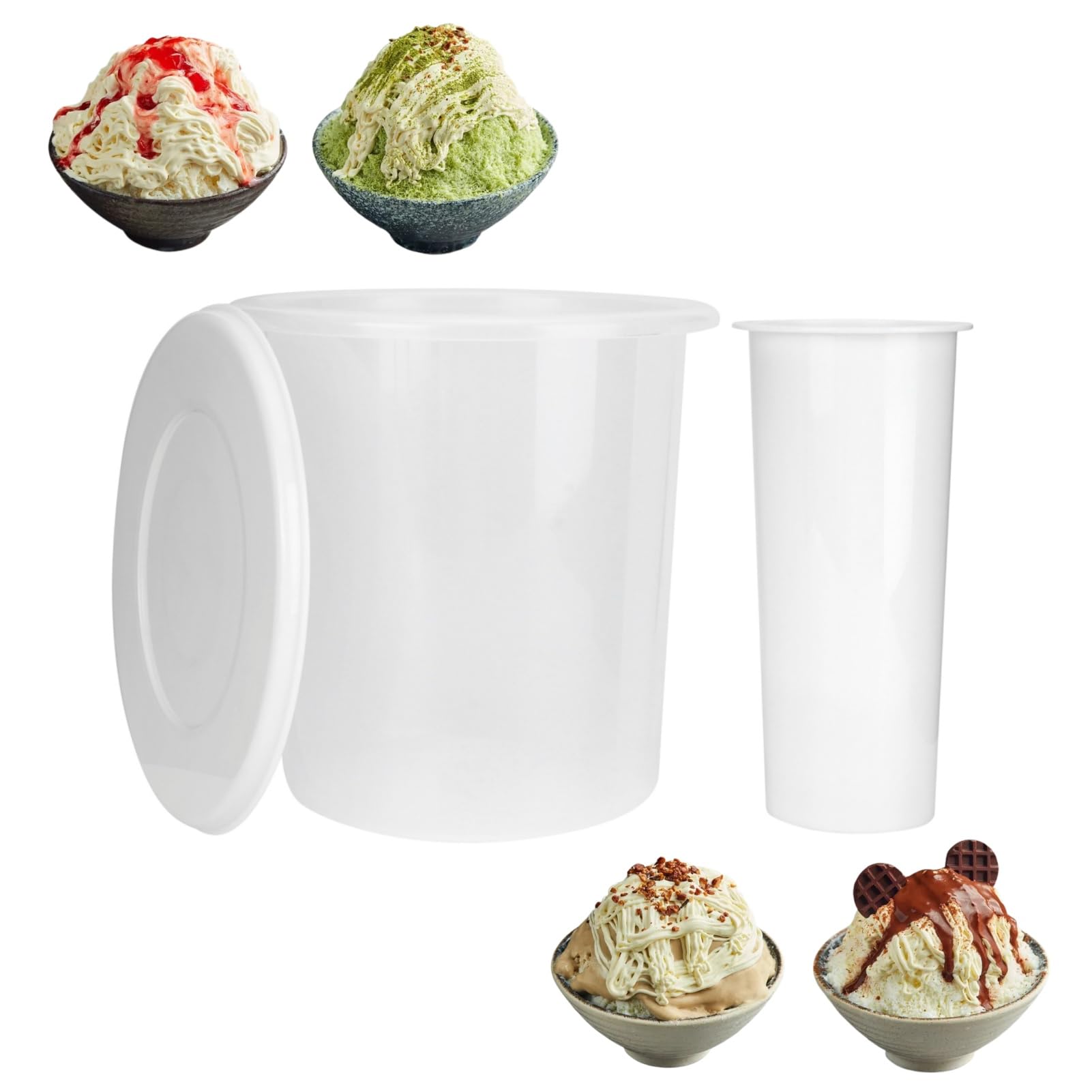 Amazon.com: Beufee Ice Making Cups, Shave Ice Mold Party Set 67oz Clear ...