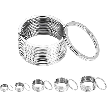 TSKDKIT 50 Pcs Stainless Steel Keyrings for Crafts Metal Split Rings ...
