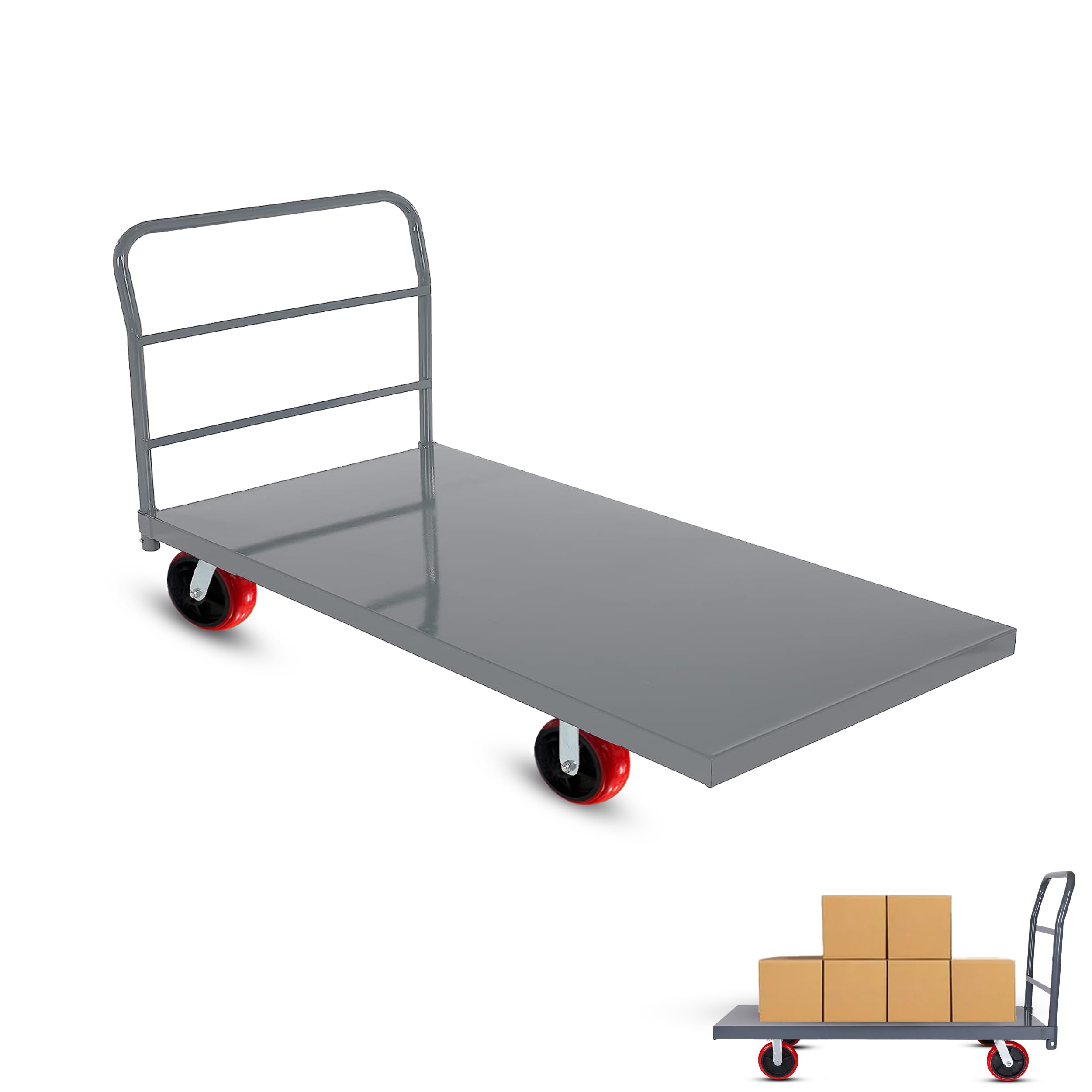 Amazon.com: Flatbed Platform Cart Industrial Dolly Cart Heavy Duty 72 ...