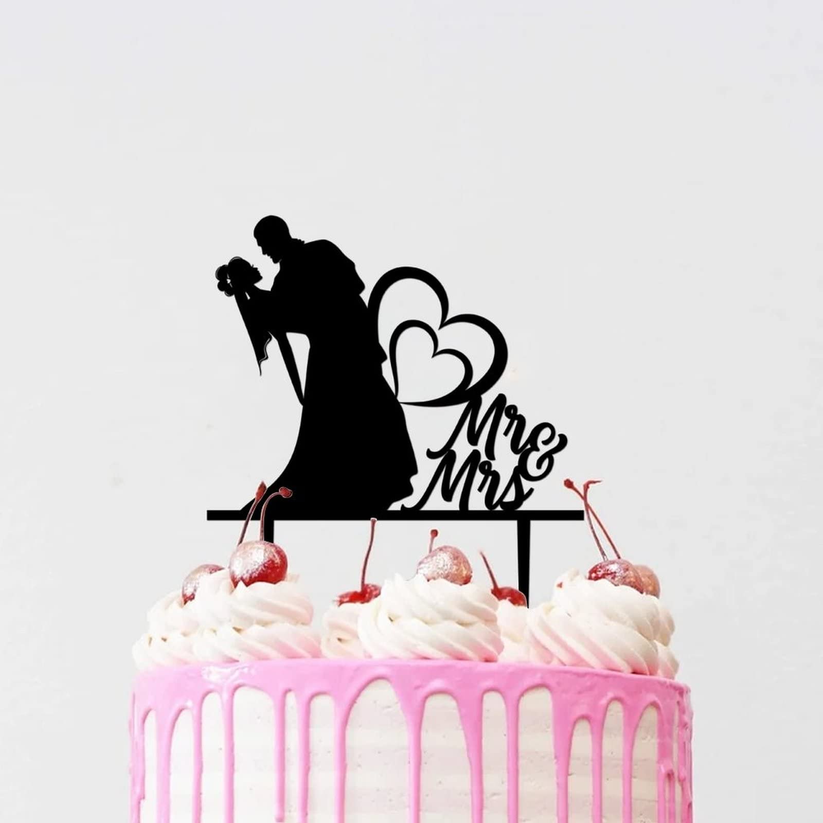 Wedding Couple Silhouette Cake Topper