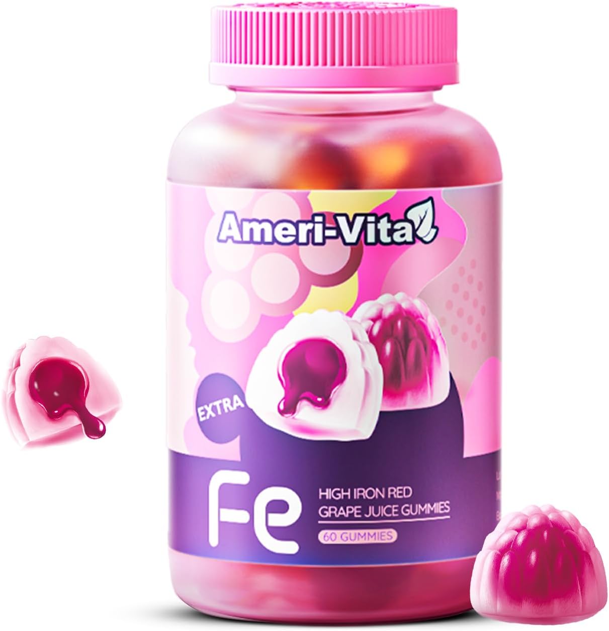 Amazon.com: Ameri-Vita Iron Supplement Gummies for Women, Men & Kids with Vitamin C, B12 & B6 ...