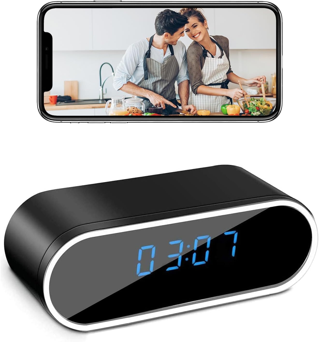 Amazon.com : ehomful Camera Clock HD 1080P WiFi Wireless Video Cameras ...