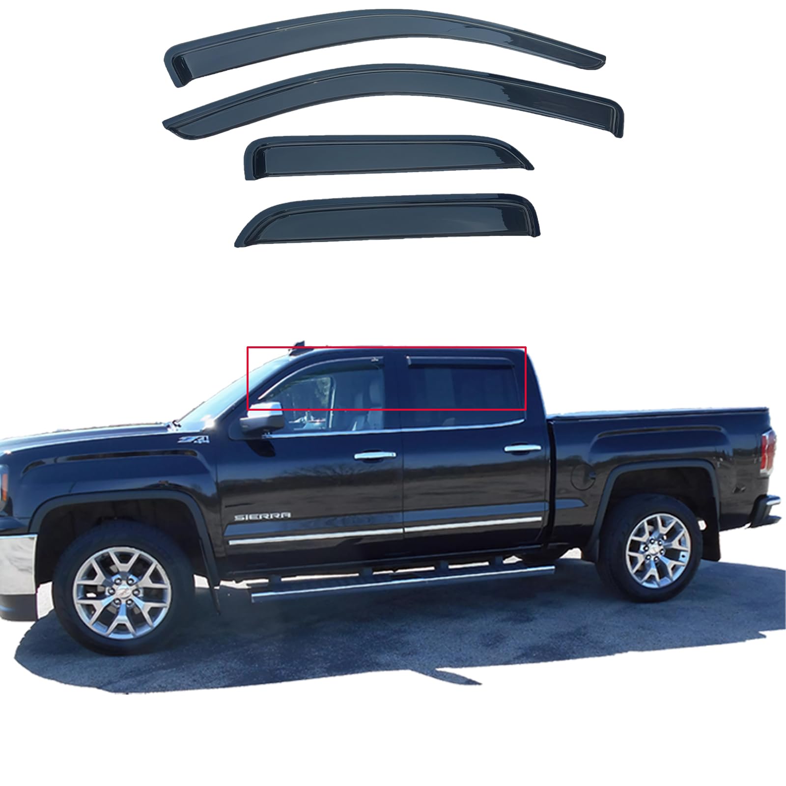 Amazon.com: Window Visors Rain Guards Shield for 2014-2018 Chevrolet ...