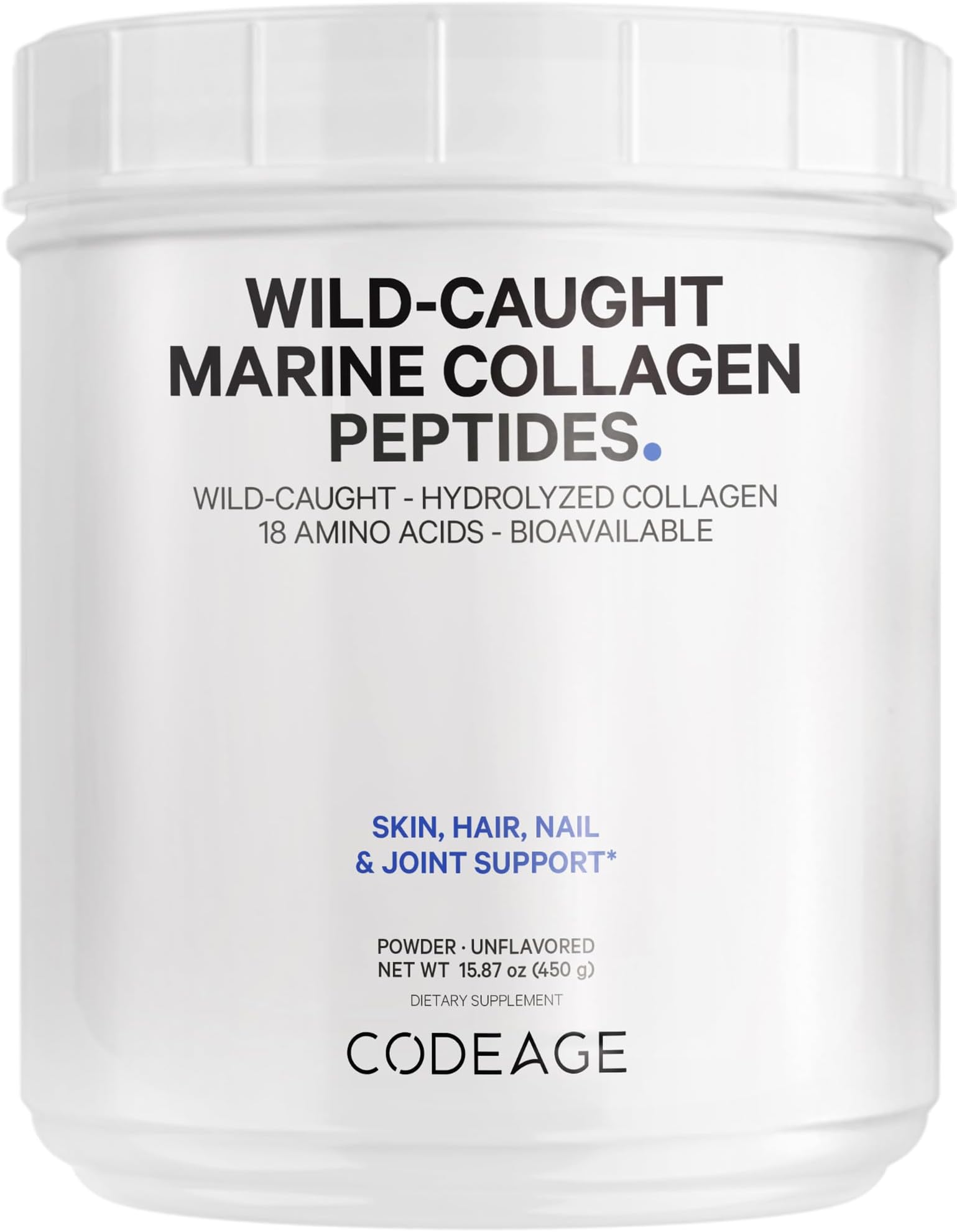Amazon.com: Codeage Marine Collagen Powder - Wild-Caught Hydrolyzed ...