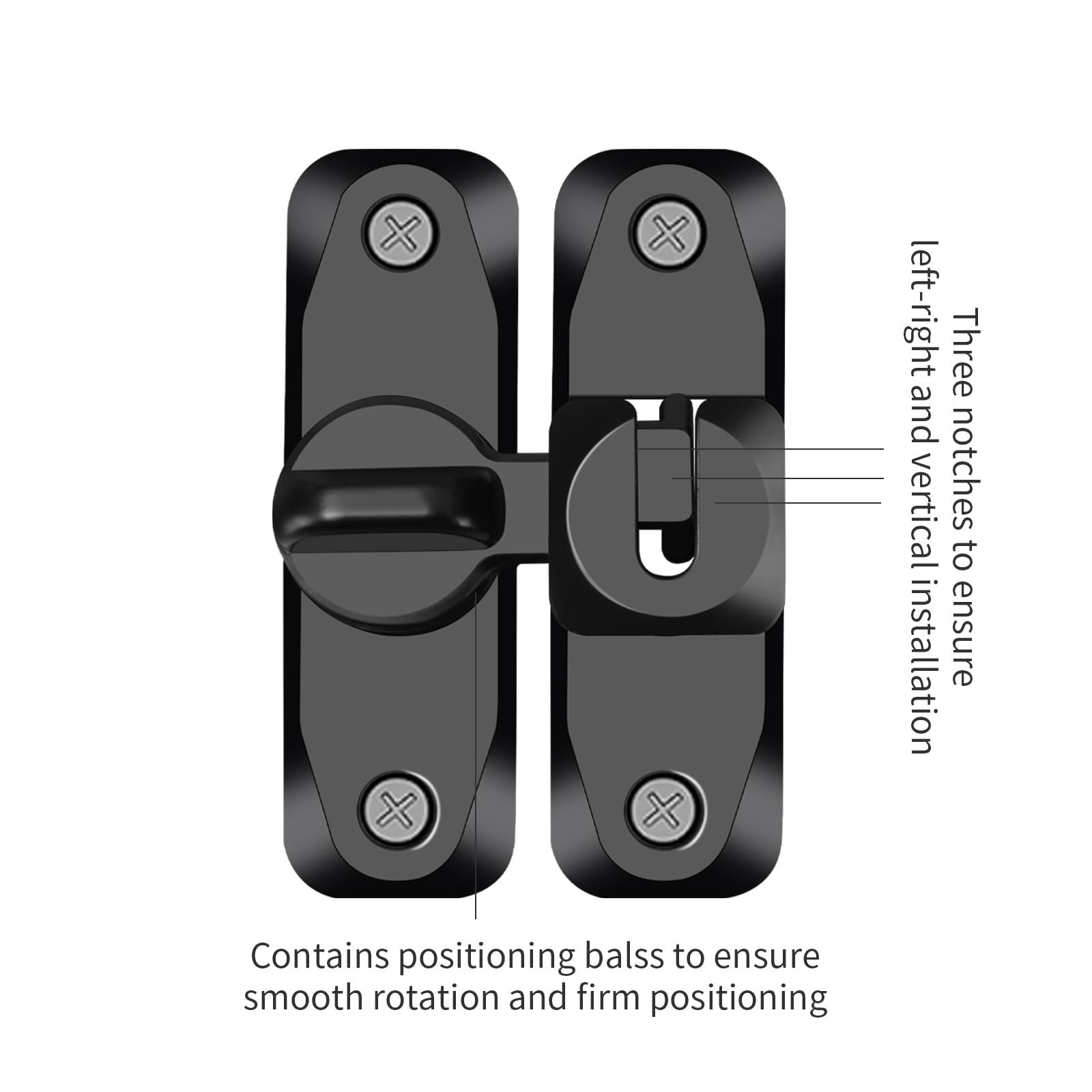 Snapklik.com : Door Latch Black Heavy Duty Bar Gate Latches Safety Door ...