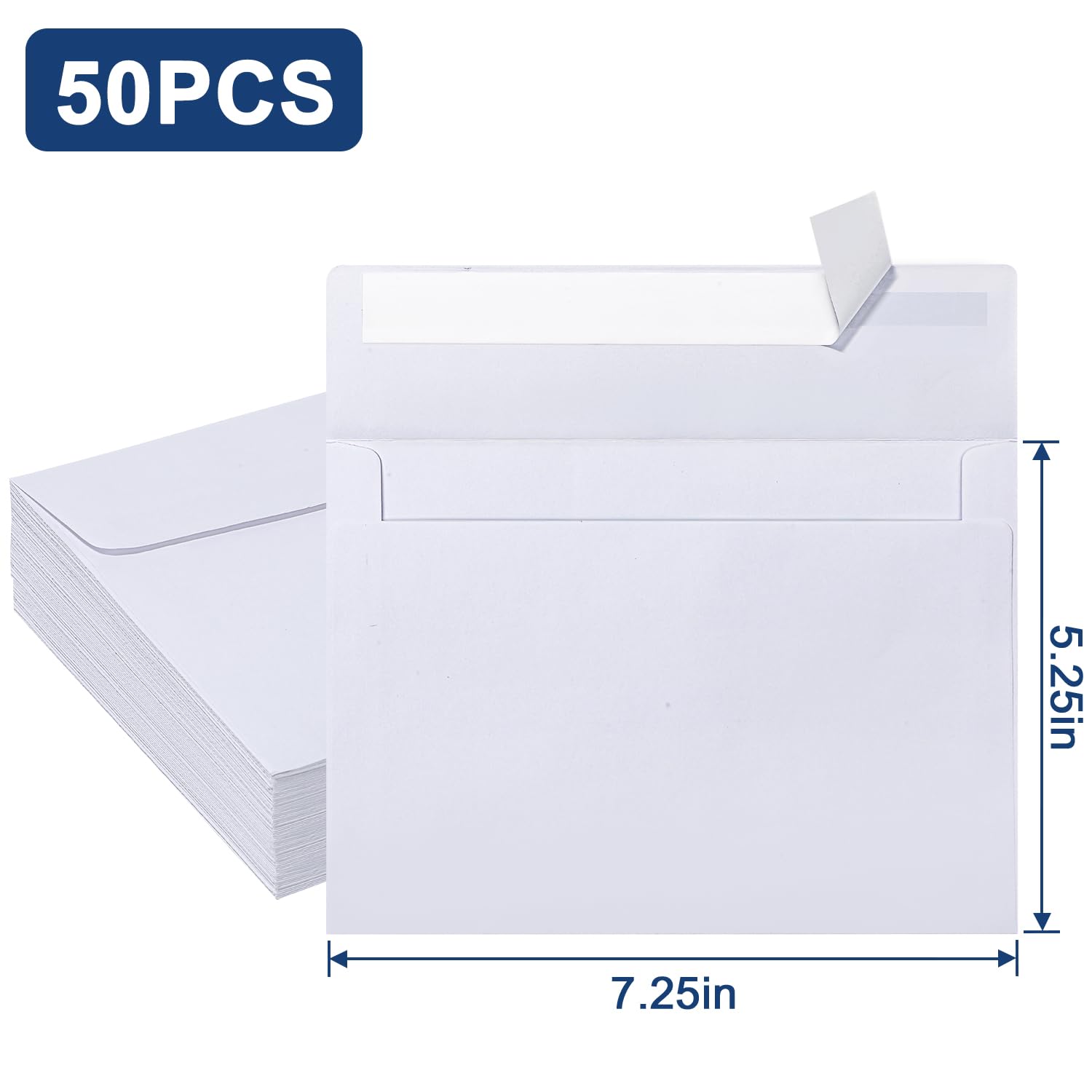 Snapklik.com : 5x7 Envelopes 50 Packs, A7 White Envelopes For ...