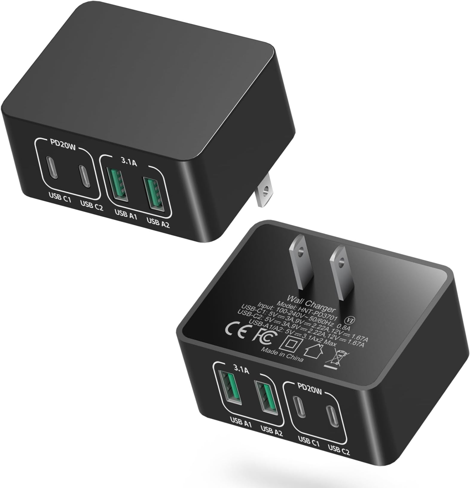 Amazon.com: Double USB Wall Charger, Costyle 3 Pack 30W Dual Ports USB ...