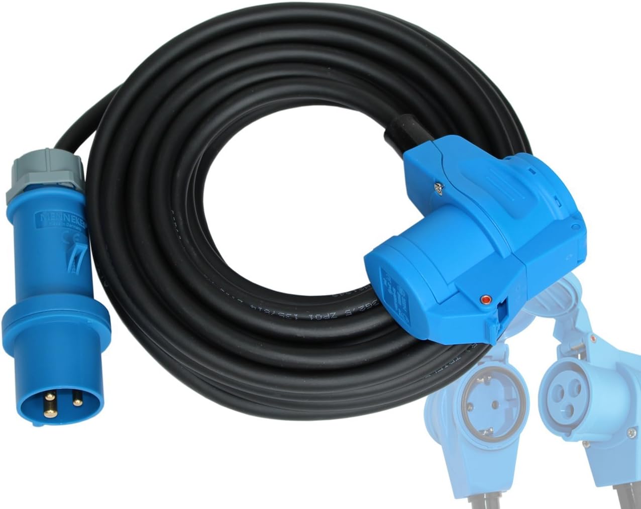 CEE Camping Kabel 5m H07 3x2,5mm mit CEE Winkelkupplung Caravan Boot ...