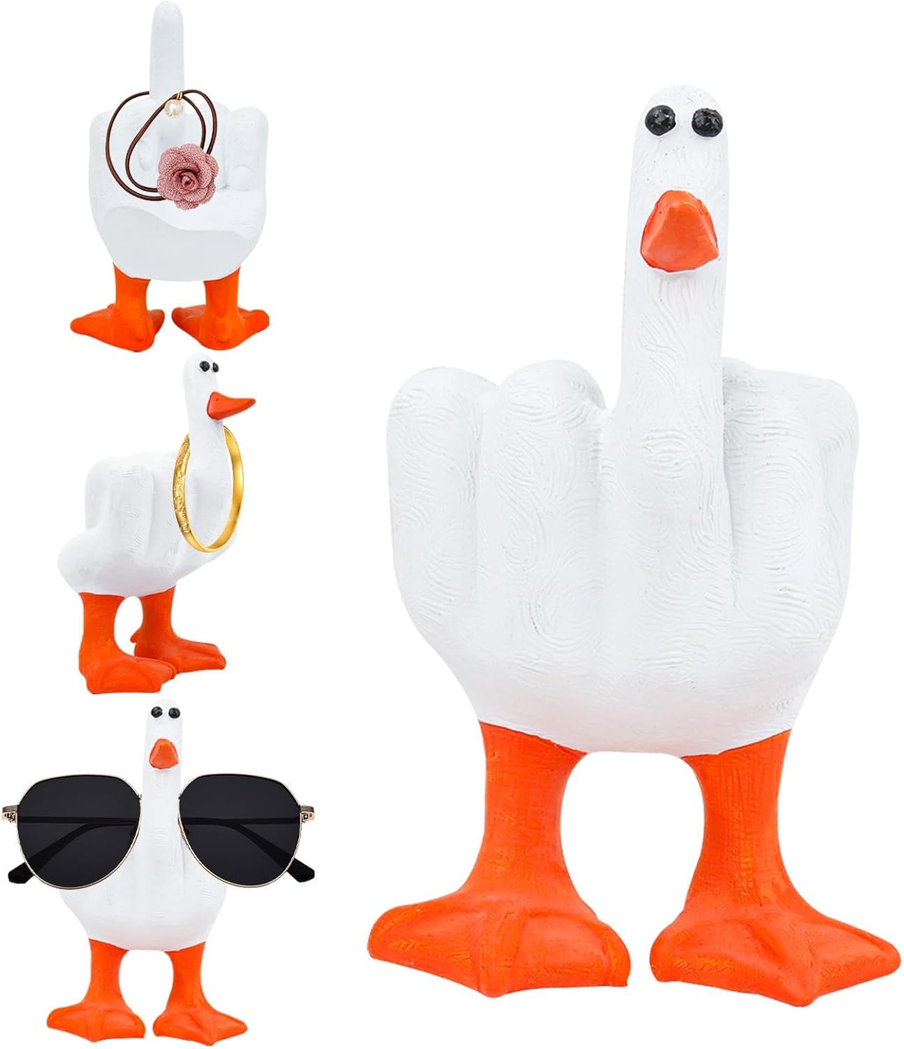 FYKERO Middle Finger Duck Resin Figurines - Middle Finger Little Duck ...