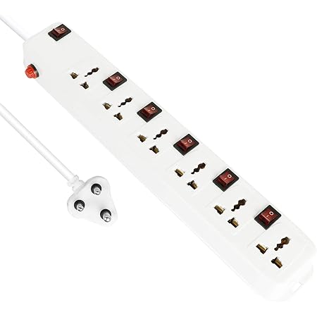 FPR 5 Meter Long Wire Extension Cord 6 AMP-250 Volts 7+1 Computer Spike ...