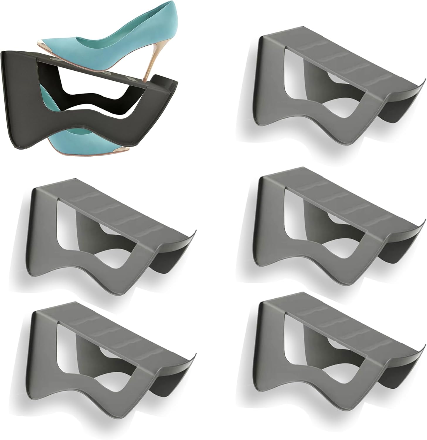 Amazon.com: Shoe Slots Organizer Shoe Stacker Slots Space Saver Double ...