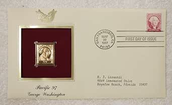Amazon.com: Pacific 97 - George Washington - 22kt Gold Replica Stamp ...