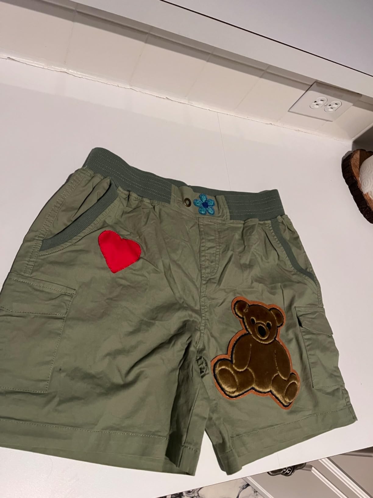 Amazon.com: Brown Teddy Bear Red Heart Blue Flower Kaylee Firefly Costume Embroidered Sew On ...