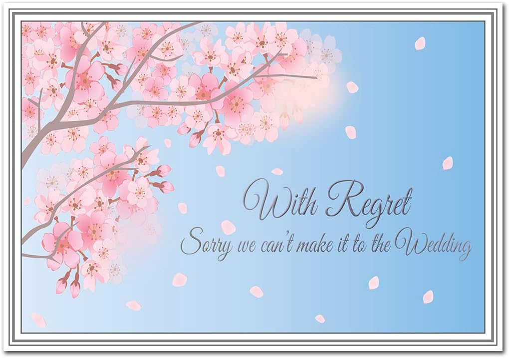 Wedding Decline Card – with Regret Response to Wedding Invitation ...