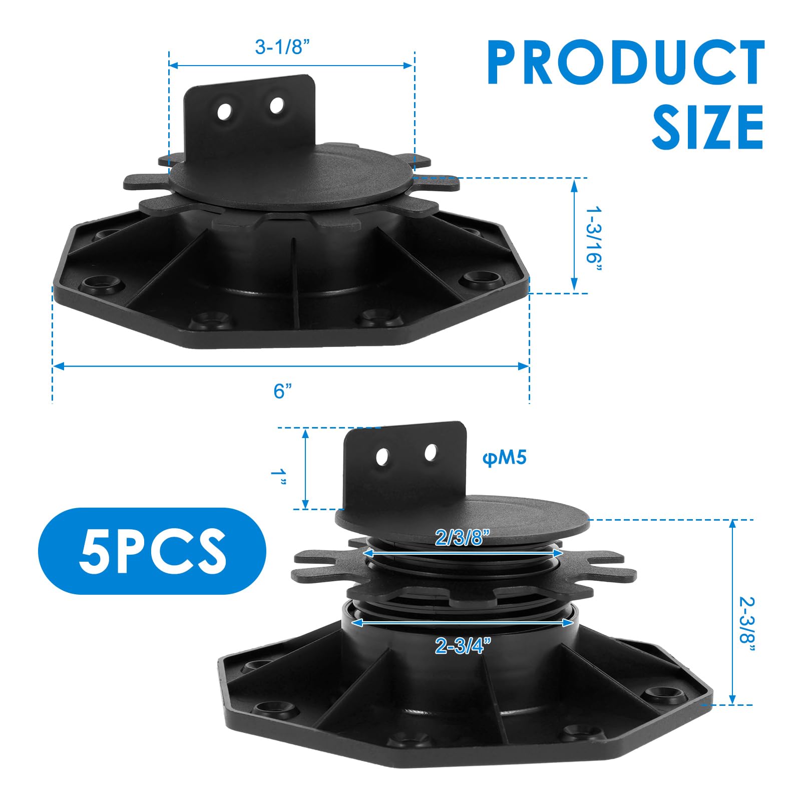 Snapklik.com : Hevtsde 5PCS Deck Foundation Support Base, Deck Support ...