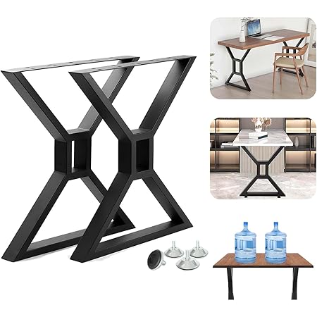 Amazon.com: VEVOR Set of 2 Steel Table Legs, 28''Height 30''Wide Dining ...