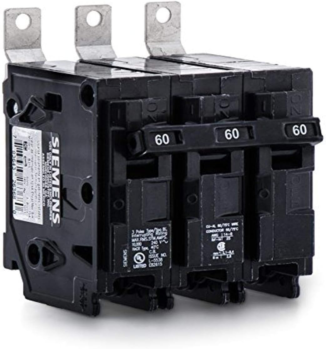 SIEMENS B330 30-Amp Three Pole 240-Volt 10KAIC Bolt in Breaker, Black ...