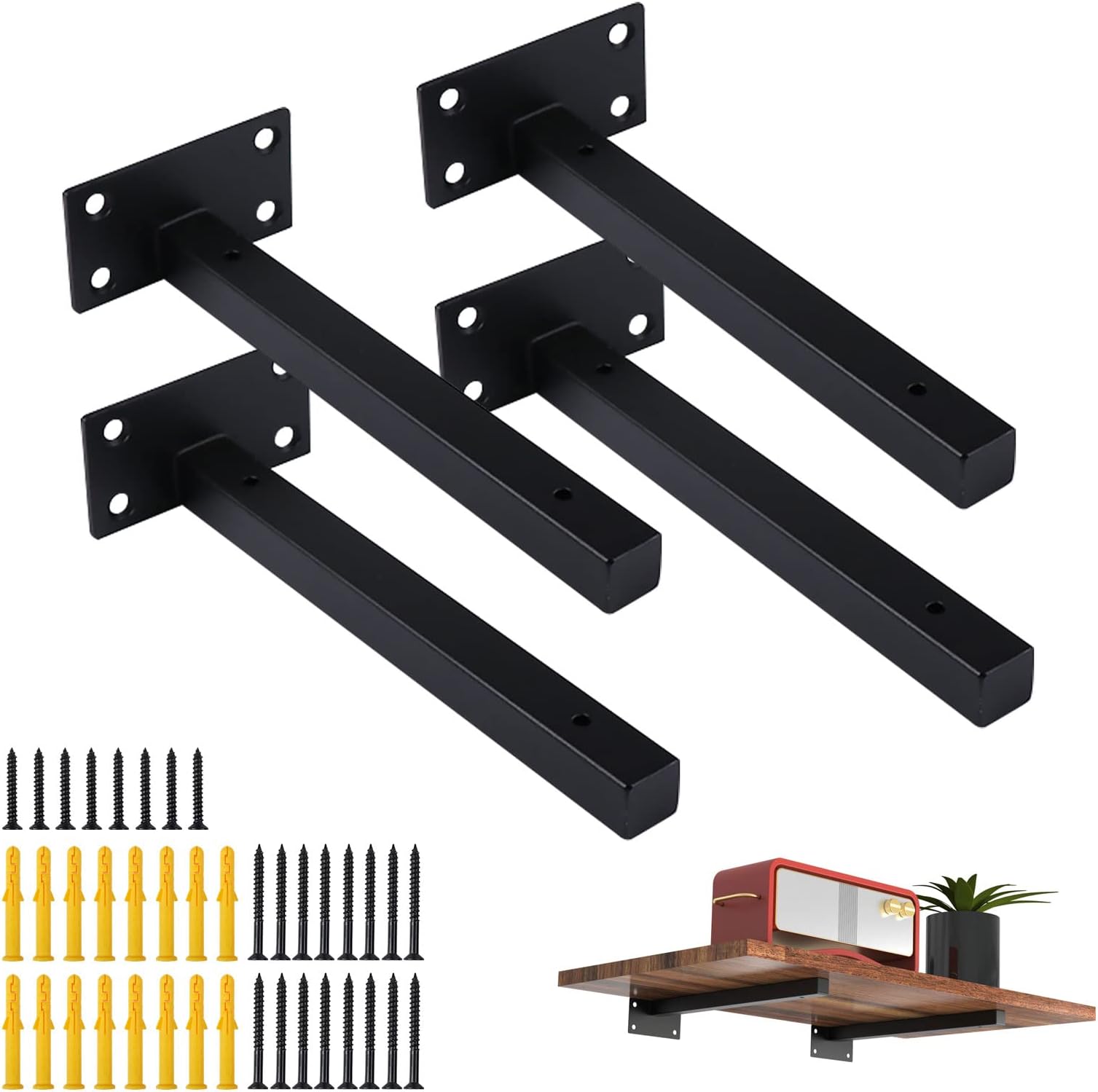 4Pezzi Staffe per Mensole Pesanti,Supporto Mensole da Muro,Staffe per ...