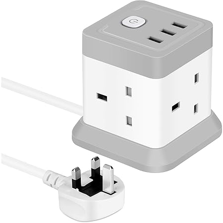 Status 3 Way 1.4 Metre Cube Extension Socket With 3 USB: Amazon.co.uk ...